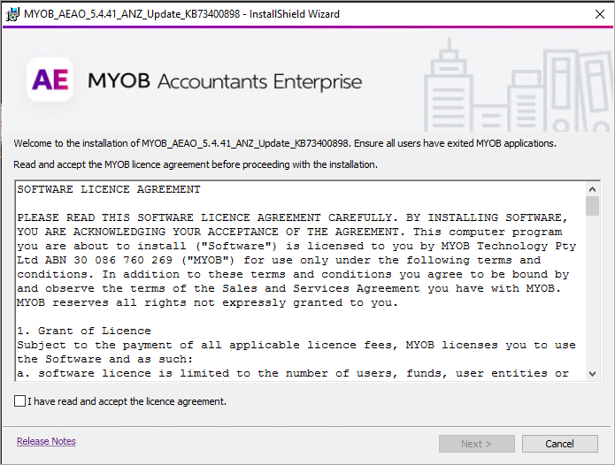AE/AO Client Accounting KB73400898 hotfix (Australia & New Zealand)
