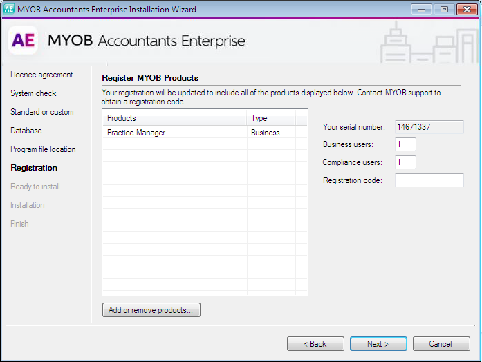 MYOB AE 5.4.35—Installing for the first time