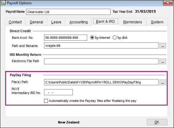MYOB AO Classic Payroll release notes—21.0.1 (New Zealand)