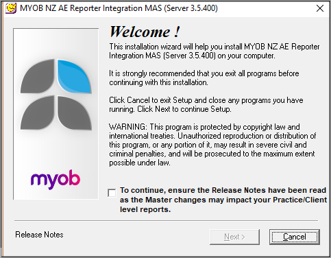 MYOB AE Reporter release notes and install guide—3.5.4 (New Zealand)
