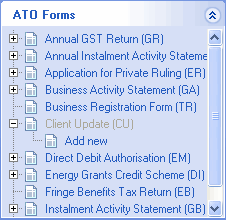 Navigation Panels for the Tax Return