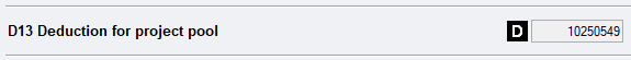 Item D13 - Deduction for Project Pool