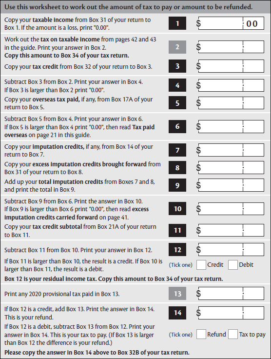IR3 Question 34 Tax calculation