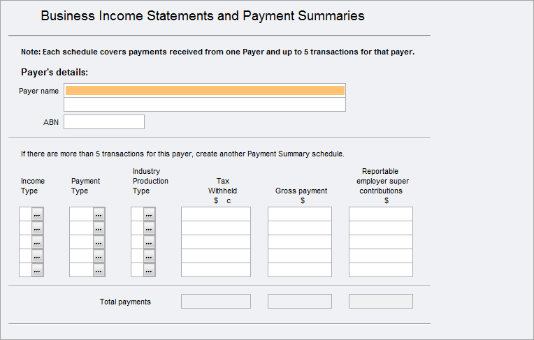 Business income statements and payment summaries (bip) 2024