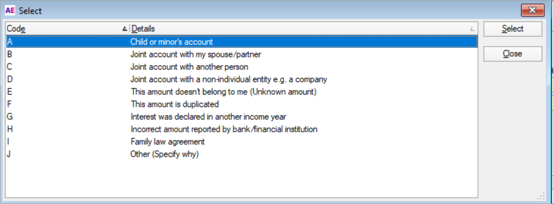 Interest Income worksheet (int) - Individuals