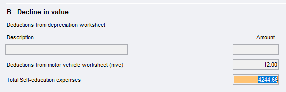 Work-Related Self-Education Expenses Worksheet (sed)