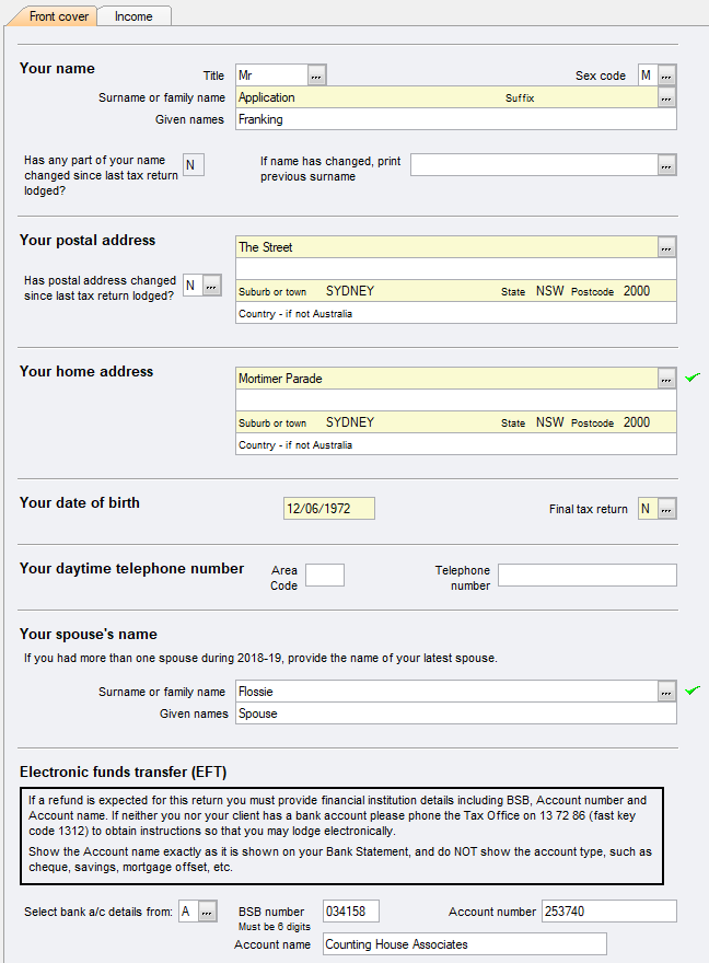 Refund of franking credits standalone short form 2024