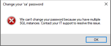 Changing the default password for 'sa' username in SQL
