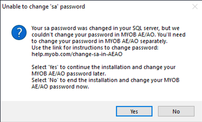 Changing the default password for 'sa' username in SQL