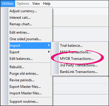 Importing an .MYE file into MAS