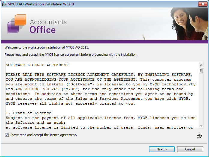 Running a workstation installation for Accountants Office