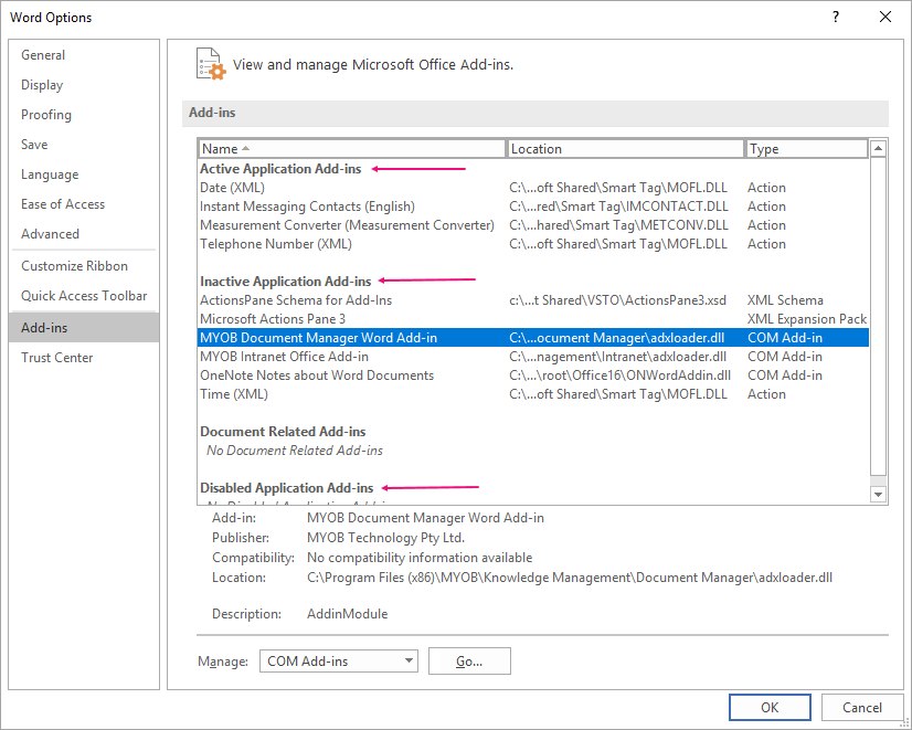 Buttons missing from Document Manager toolbar