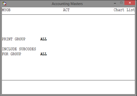Printing a Master Chart of Accounts in AE Accounts