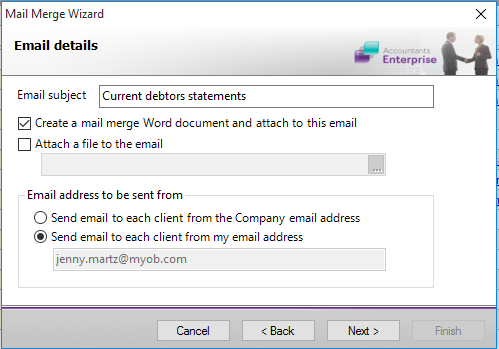 Emailing Debtor Statements from Practice Manager