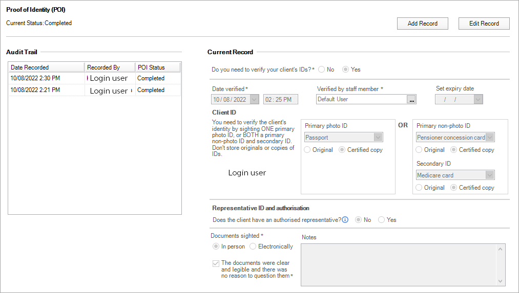 Proof of identity verification
