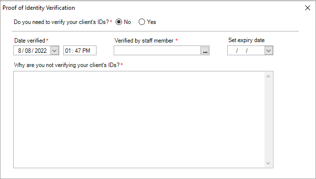 Proof of identity verification