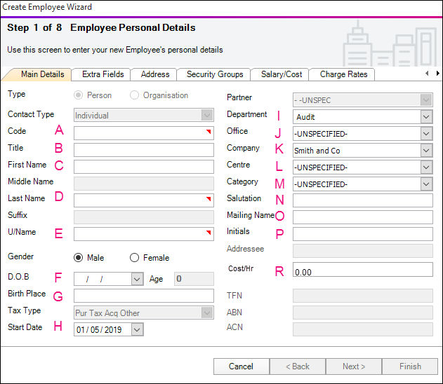 Creating a new employee