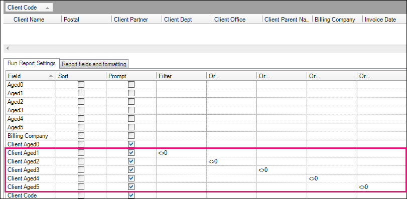 Filtering debtor statements greater than 30 days