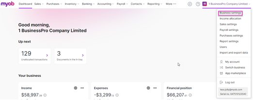 Exporting transactions from MYOB Business into MAS in Banklink format