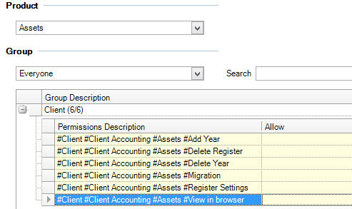 Accessing an asset register