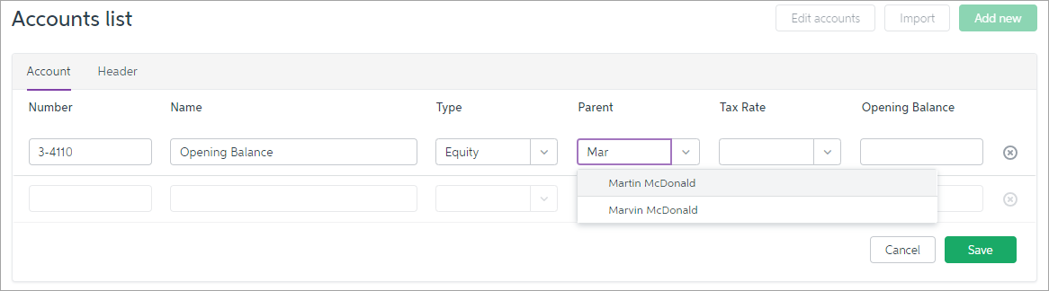 Using header accounts in MYOB Essentials to report Shareholder Current ...