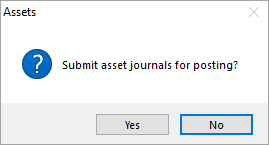 Post journals and print asset reports