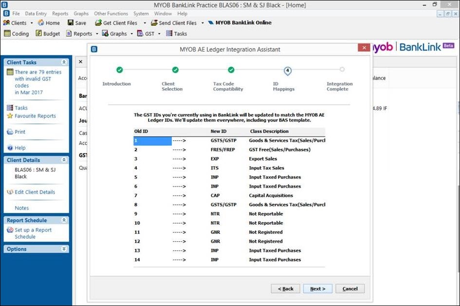 MYOB BankLink Practice: Linking BankLink Practice to MYOB Ledger