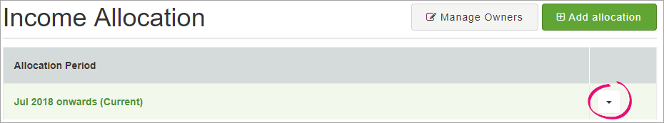 Set up roll forward and income allocation accounts