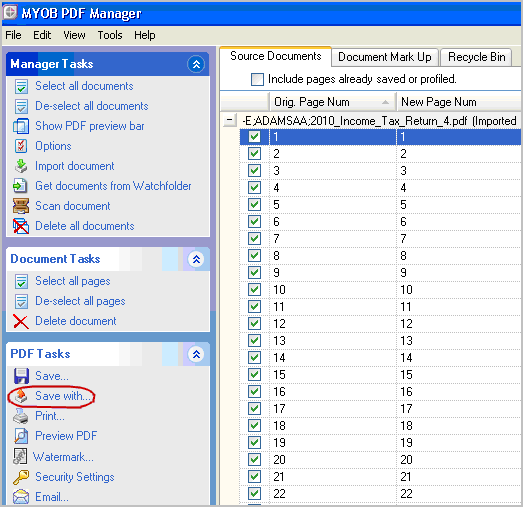 Automatic Profiling to Document Manager