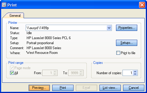 How to print a report