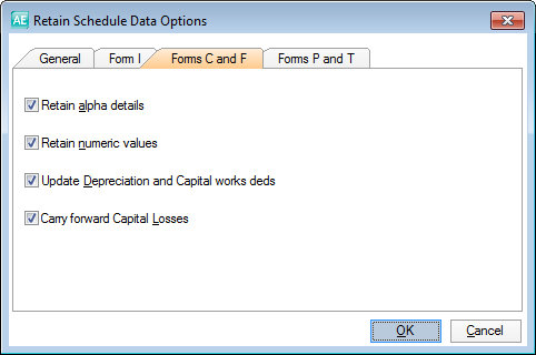 Forms C, F and MS RSD Options