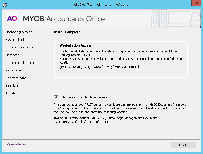MYOB AO install guide—5.4.52/2024.1 SP1 (Australia)