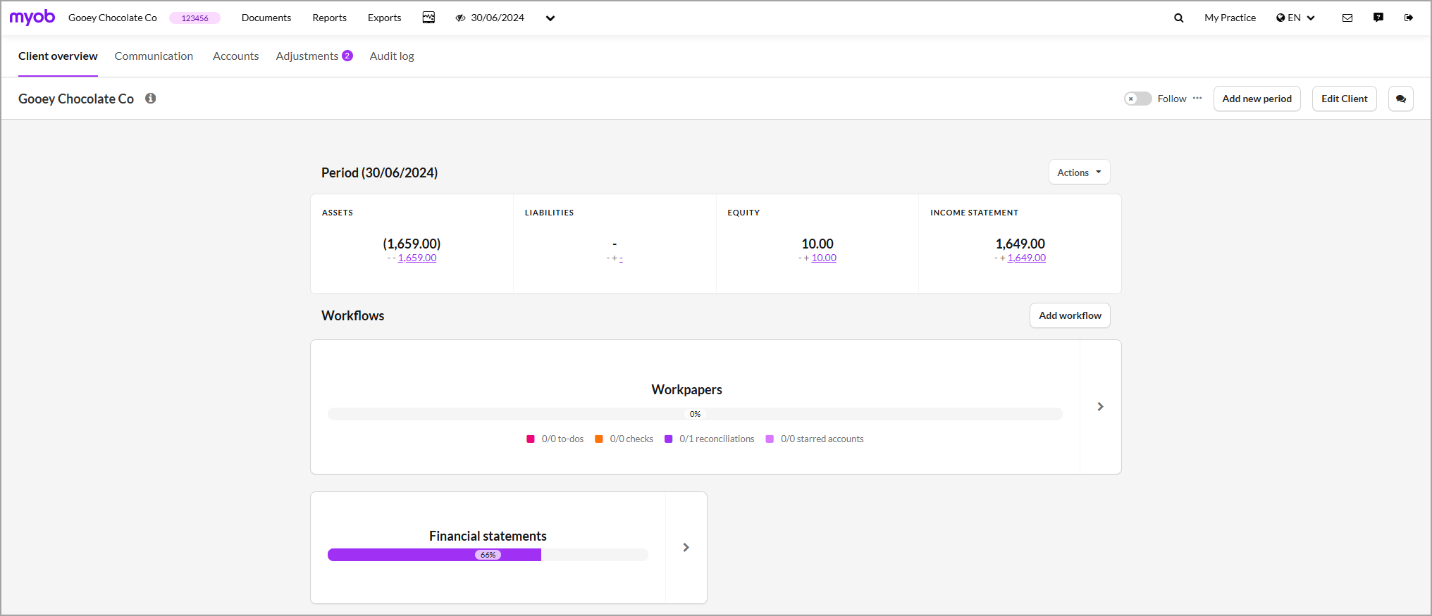 Using Client Accounting in MYOB Practice