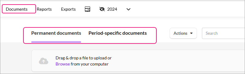 Documents in Client Accounting