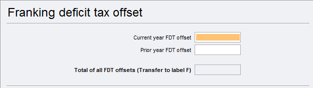 Franking Deficit tax offset worksheet (fdt) 2025